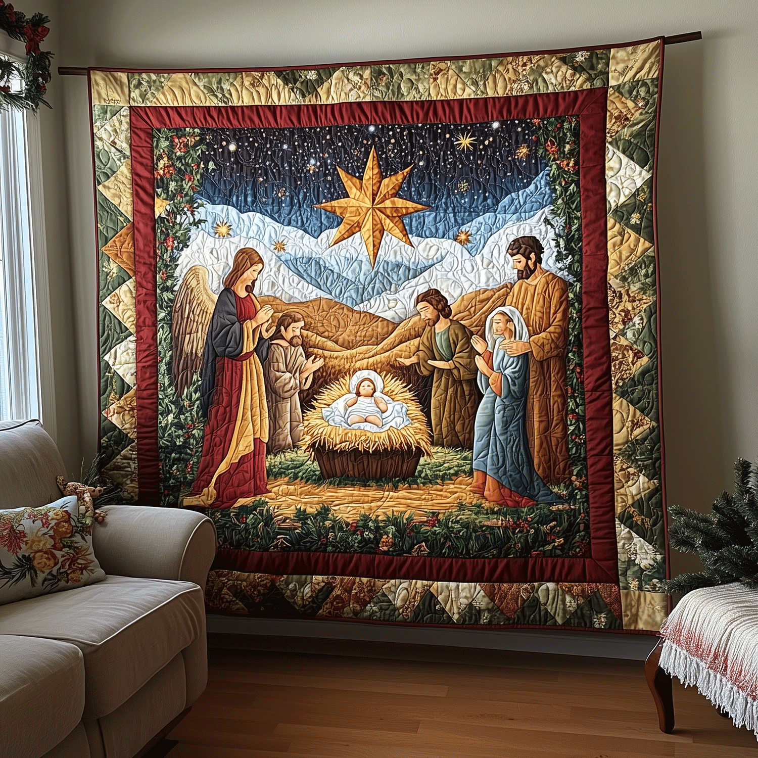 Nativity Tale Quilted Blanket NCU0TH1981 – Vantique