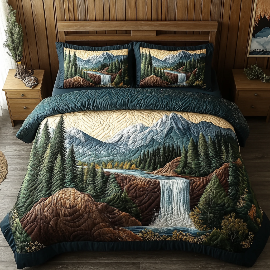 Nature Rest 3-Piece Quilted Bedding Set NCU0VL2350 – Vantique