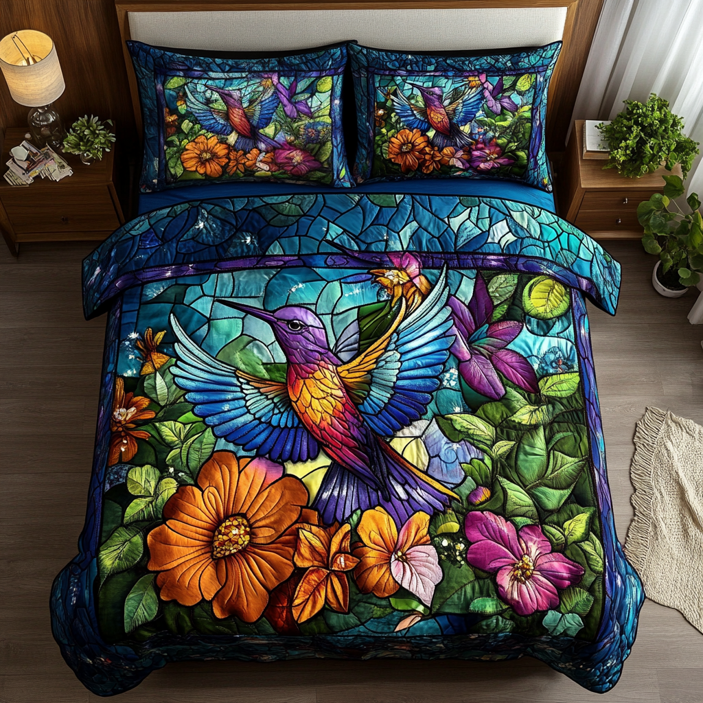 Nectar Seeker 3-Piece Quilted Bedding Set NCU0DK2881 – Vantique