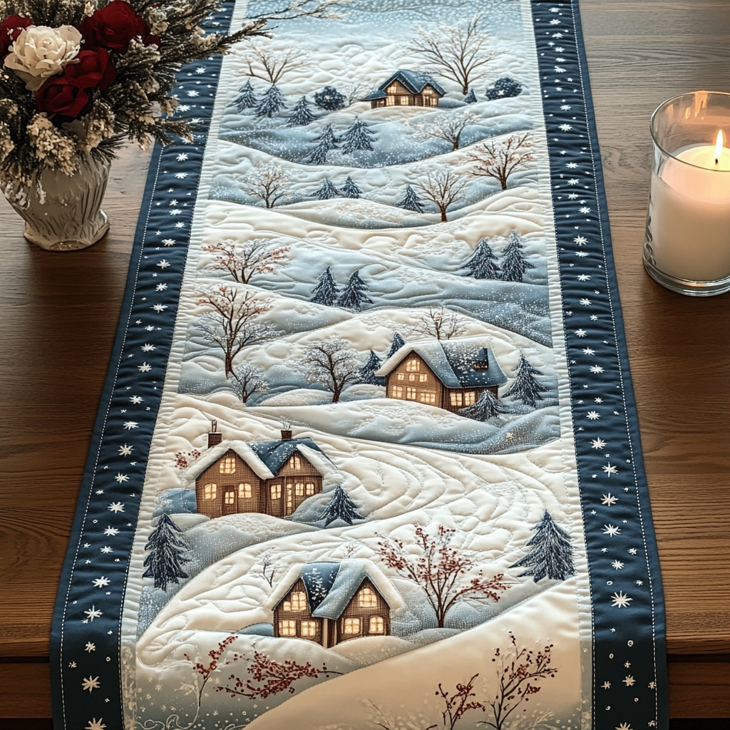 Nightfall Pines Quilted Table Runner NCU0DV1955 – Vantique