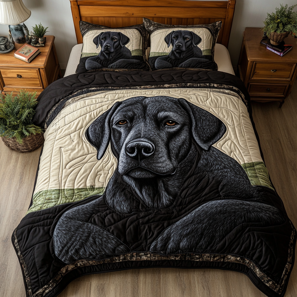 Noble Labrador 3-Piece Quilted Bedding Set NCU0DK9931 – Vantique