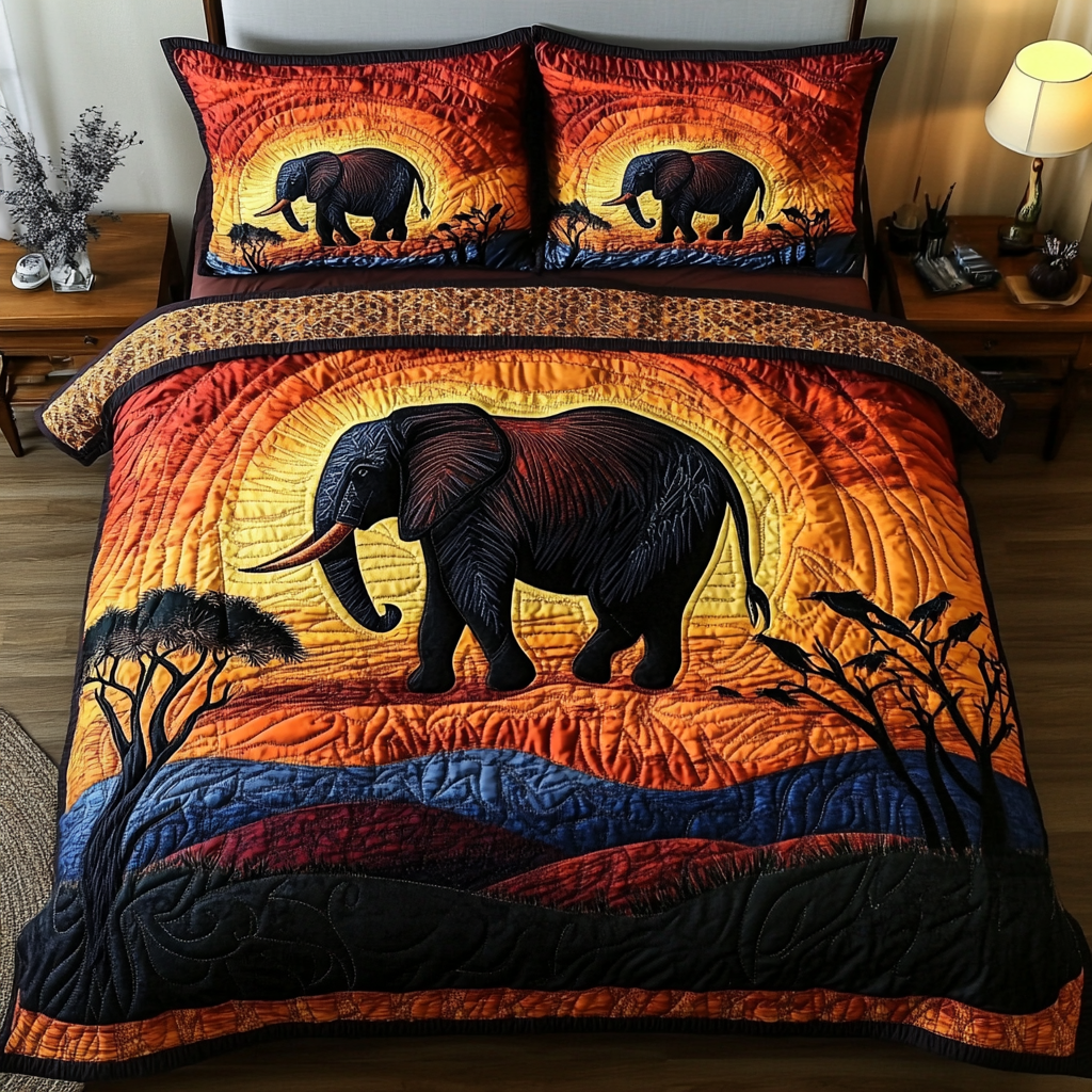 Noble Pachyderm 3-Piece Quilted Bedding Set NCU0DK5482 – Vantique