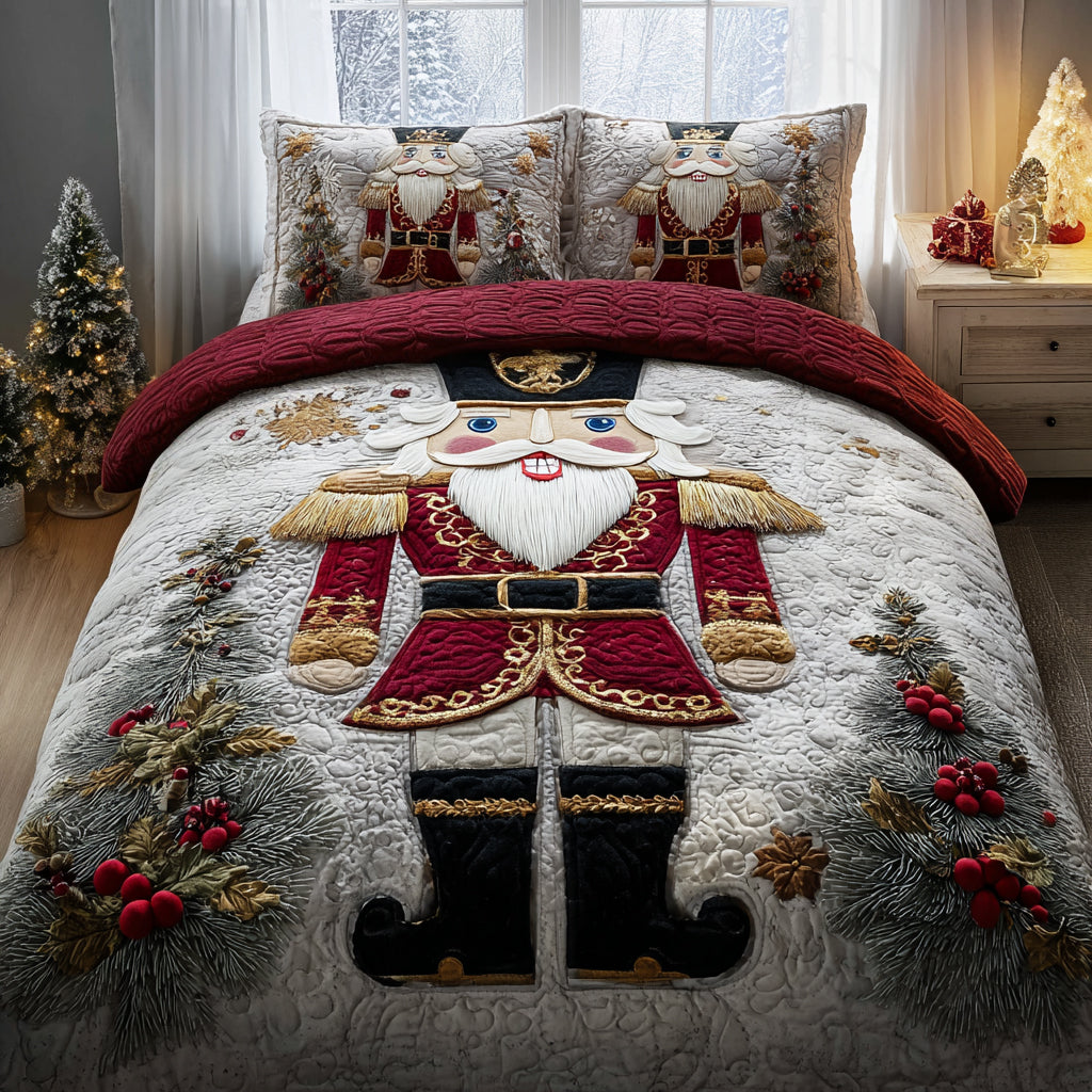 Nutcracker Charm 3-Piece Quilted Bedding Set NCU0DV8752 – Vantique
