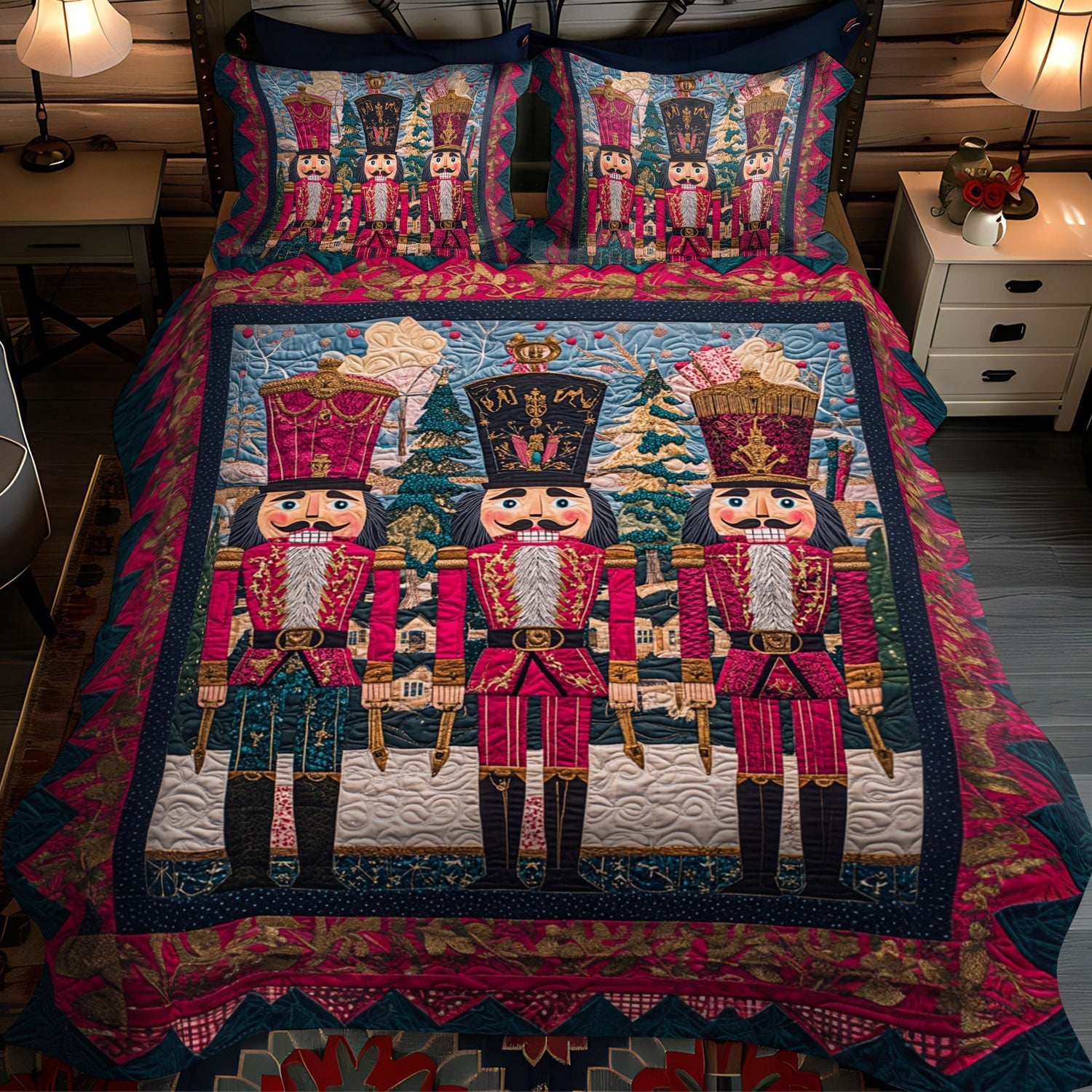 Nutcracker Dreams 3-Piece Quilted Bedding Set NCU0TL1589 – Vantique