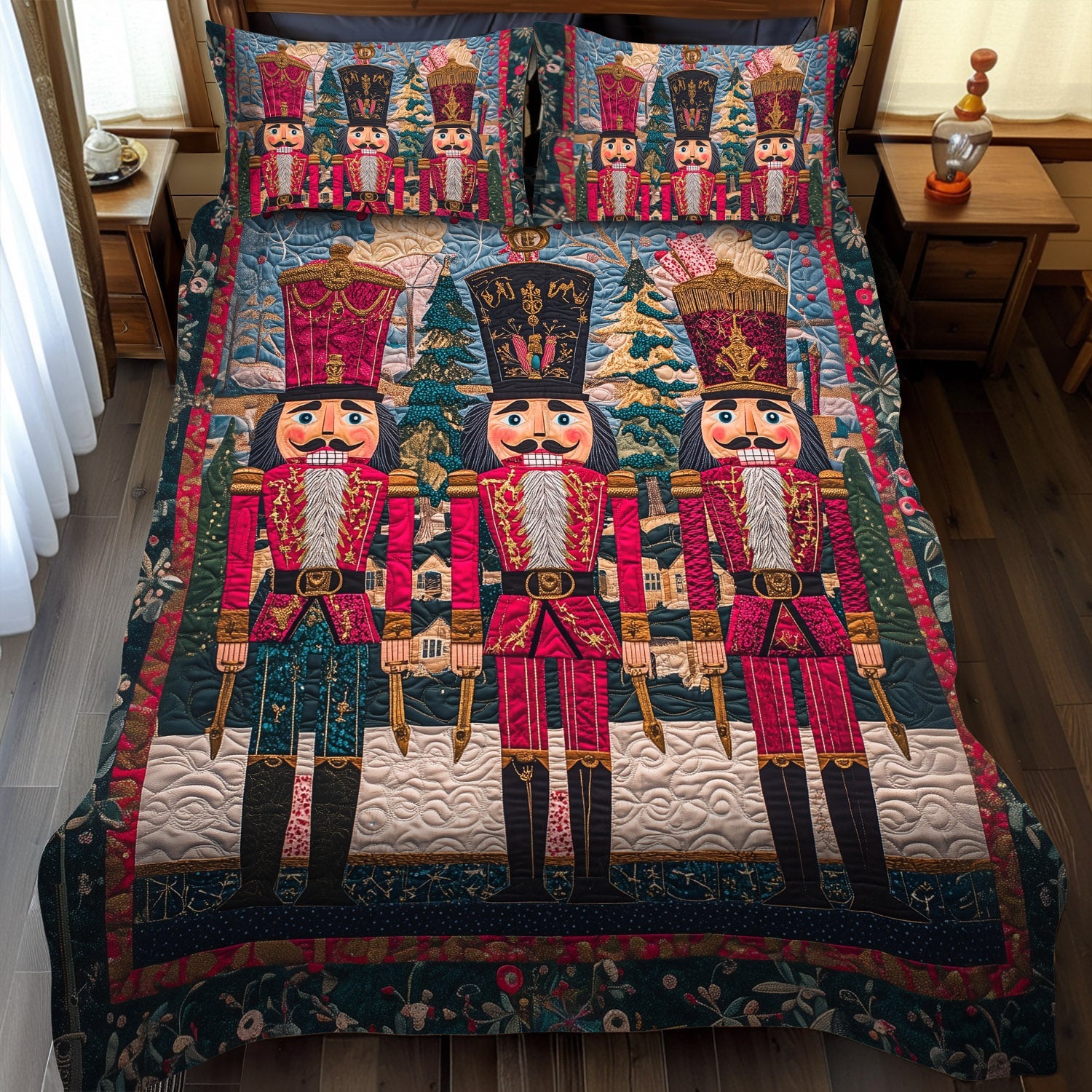 Nutcracker Fantasy 3-Piece Quilted Bedding Set NCU0TL1600 – Vantique