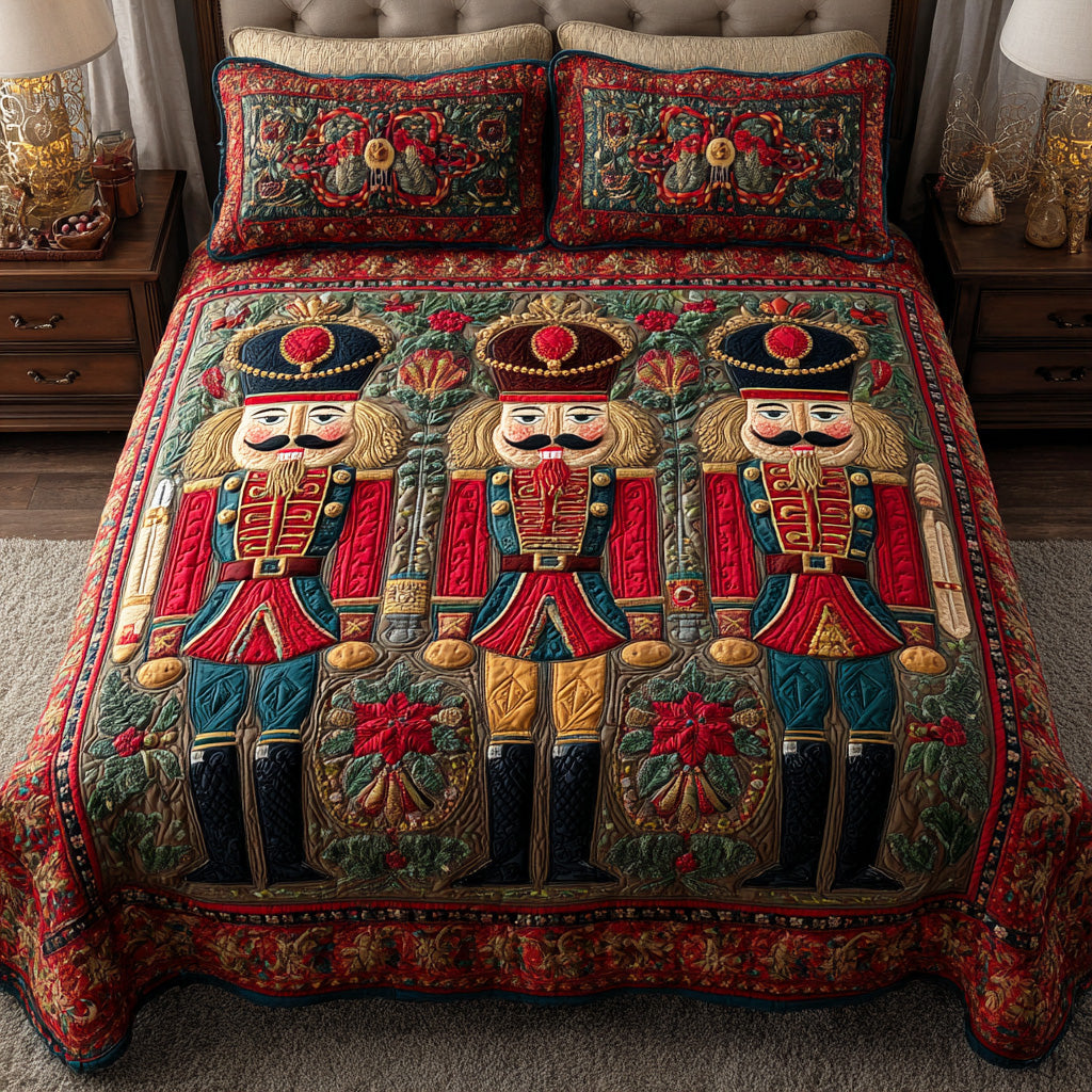 Nutcracker Guard 3-Piece Quilted Bedding Set NCU0TD1937 – Vantique