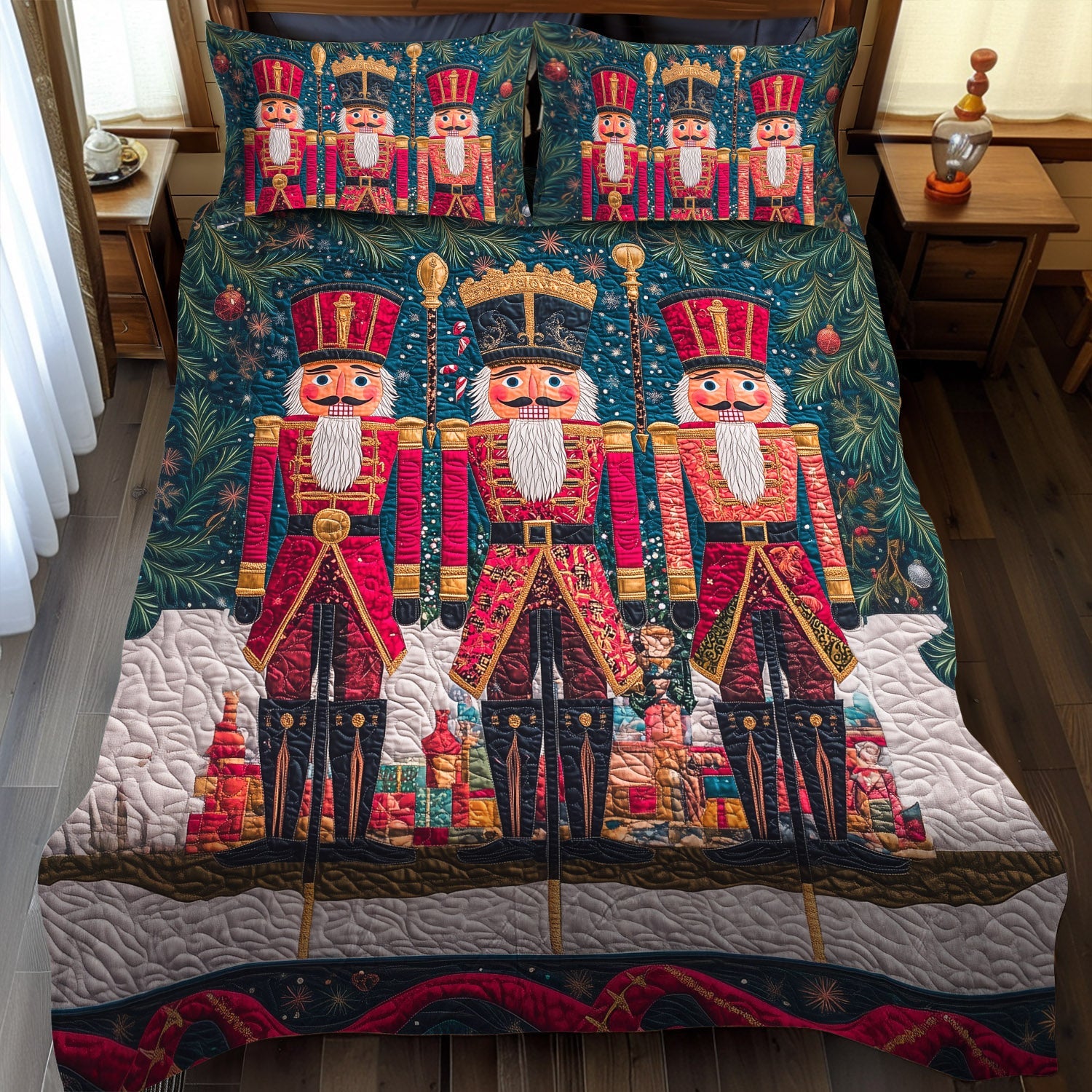 Nutcracker Magic 3-Piece Quilted Bedding Set NCU0TL1592 – Vantique