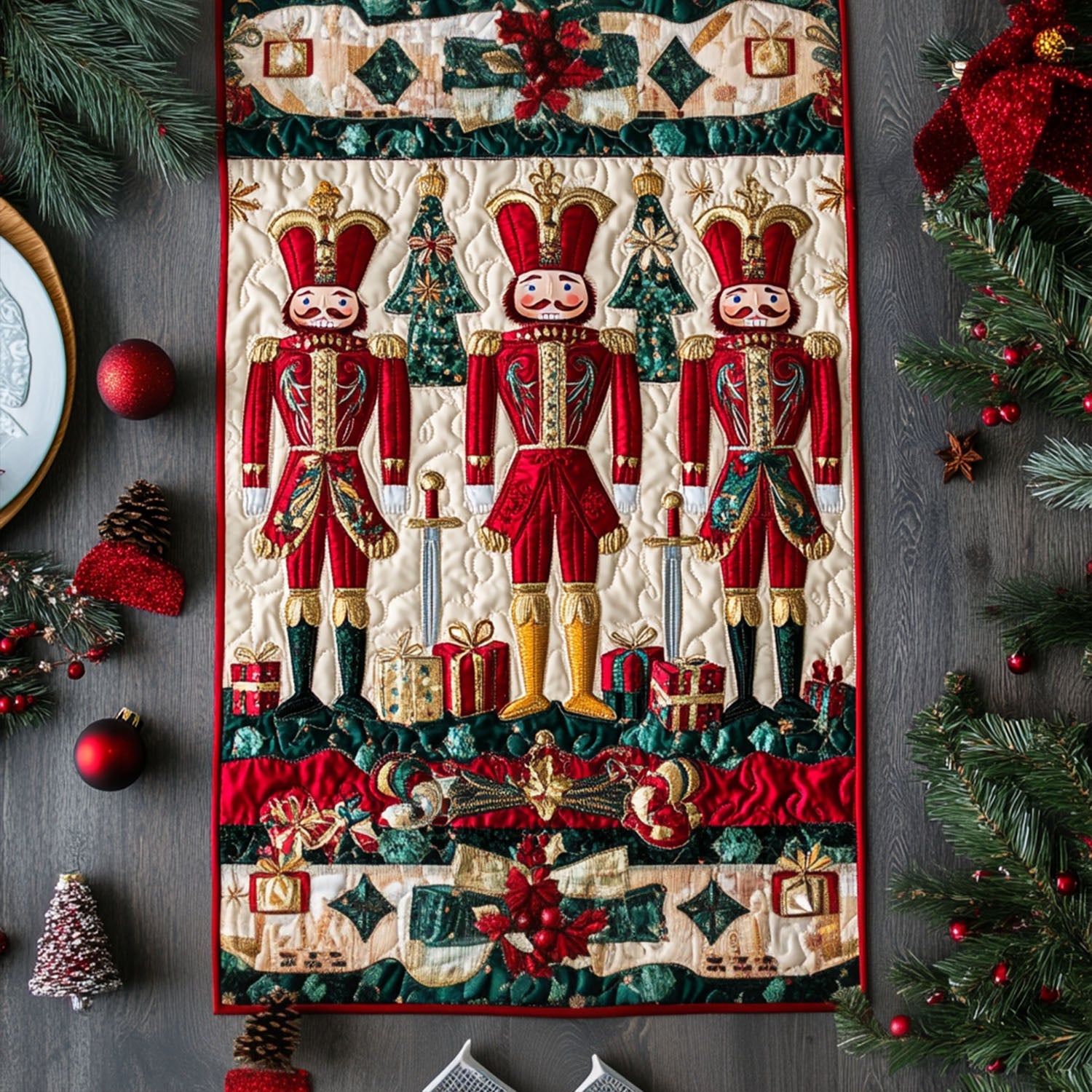 Nutcracker Parade Quilted Table Runner NCU0PT2718 – Vantique
