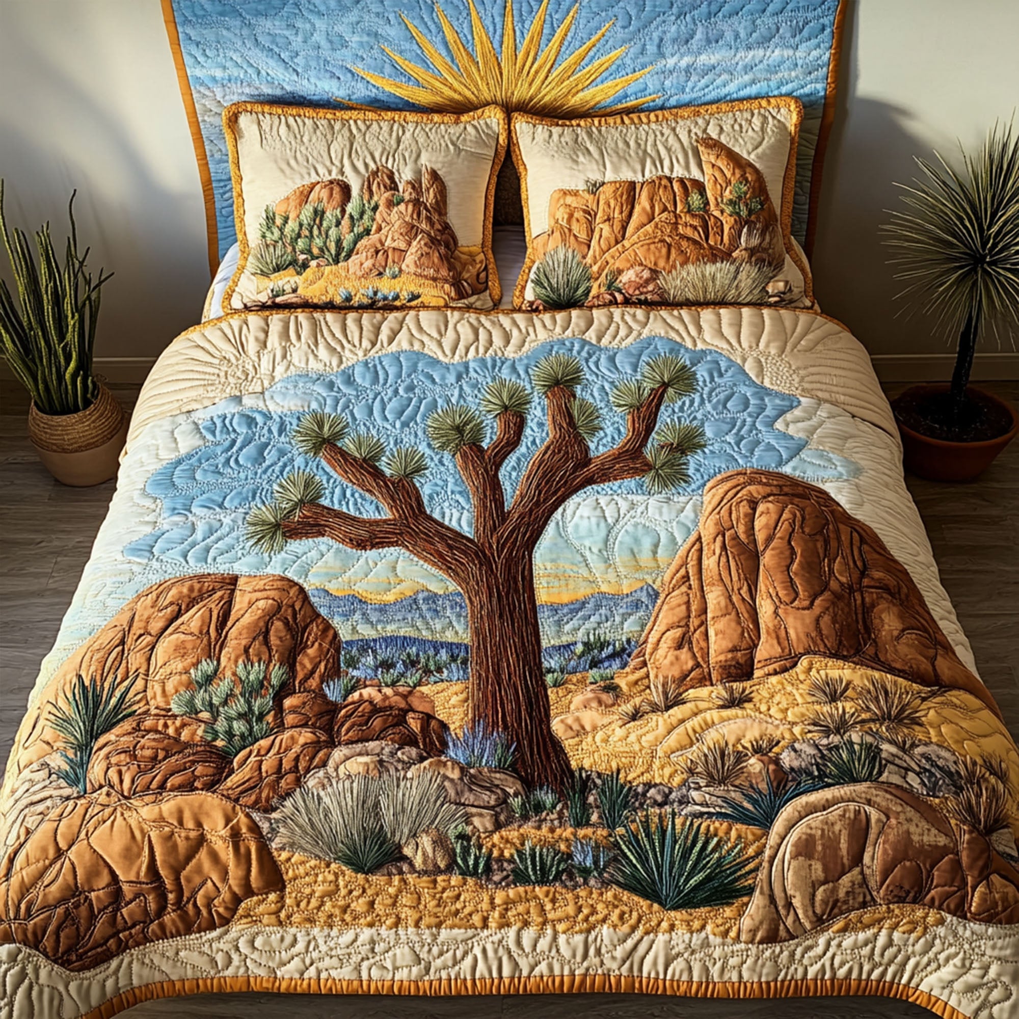 Oasis of Joshua 3-Piece Quilted Bedding Set NCU0PT6275 – Vantique