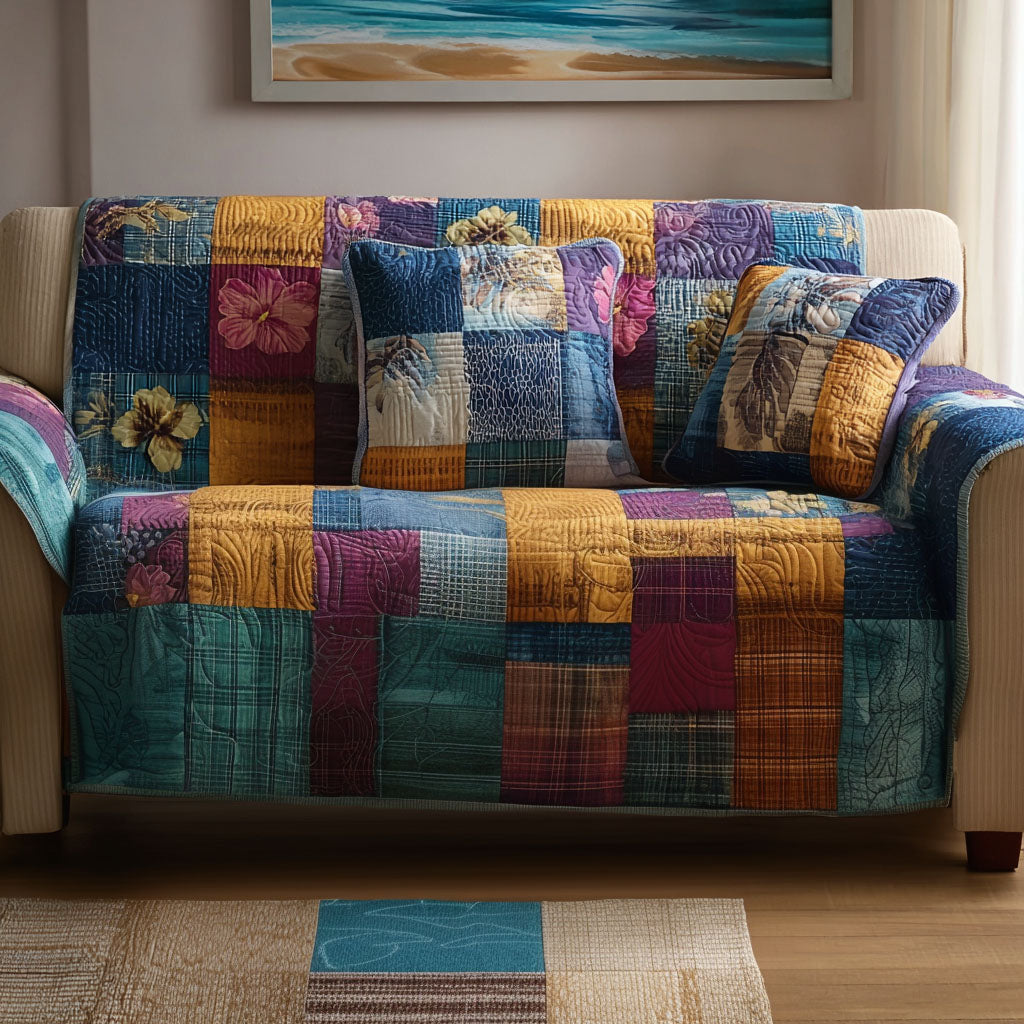 Ocean Balance Quilted Sofa Cover NCU0NT12098 – Vantique