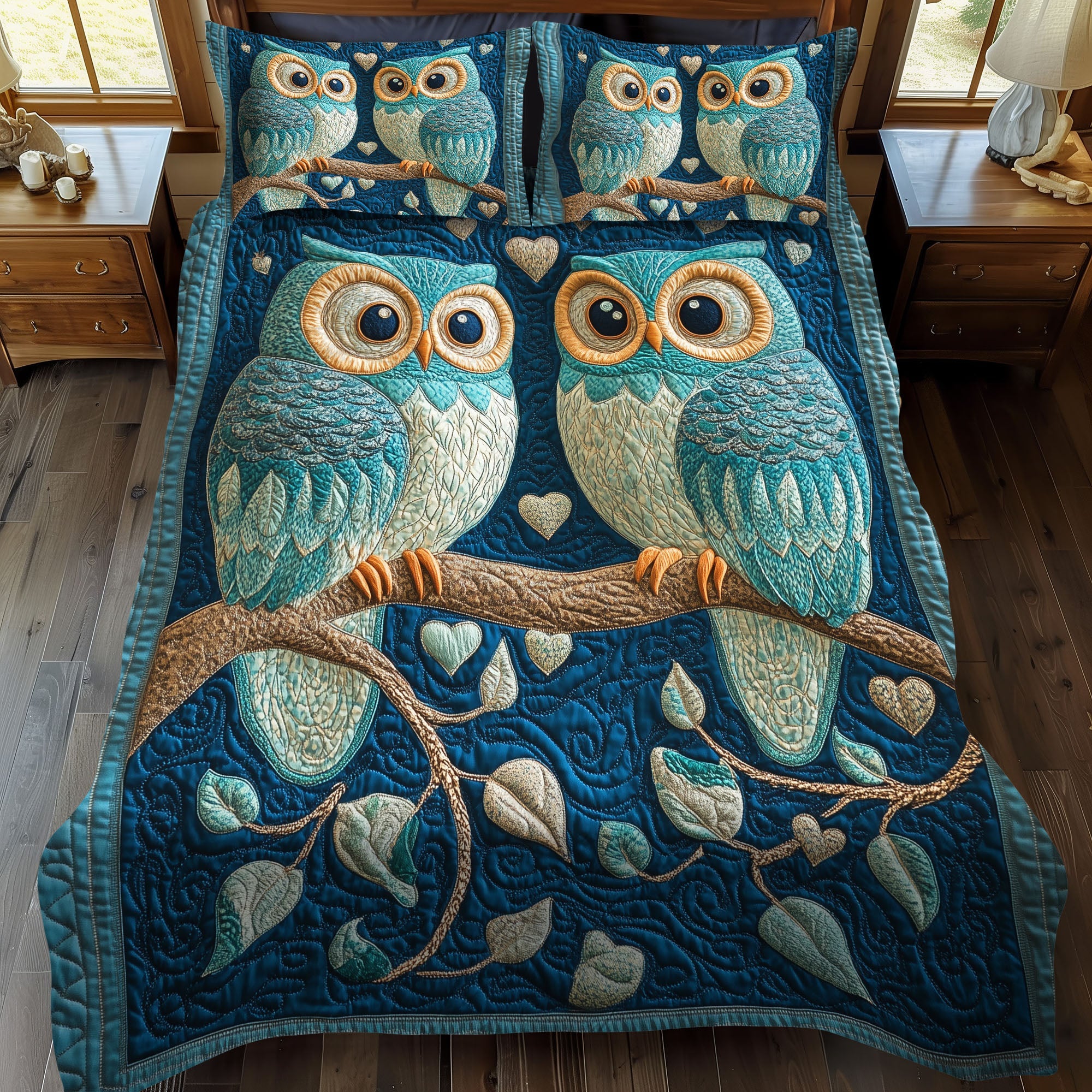 Owl Love You Forever 3-Piece Quilted Bedding Set NCU0PT2875 – Vantique