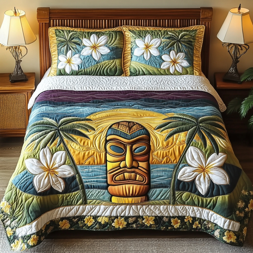 Pacific Blessing 3-Piece Quilted Bedding Set NCU0DV5185 – Vantique