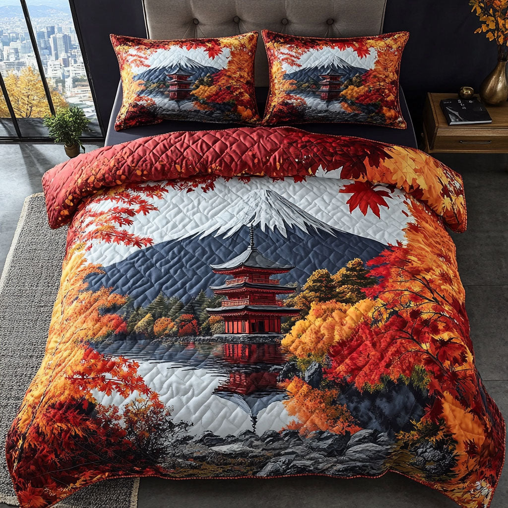 Pagoda Serenity 3-Piece Quilted Bedding Set NCU0NT7392 – Vantique