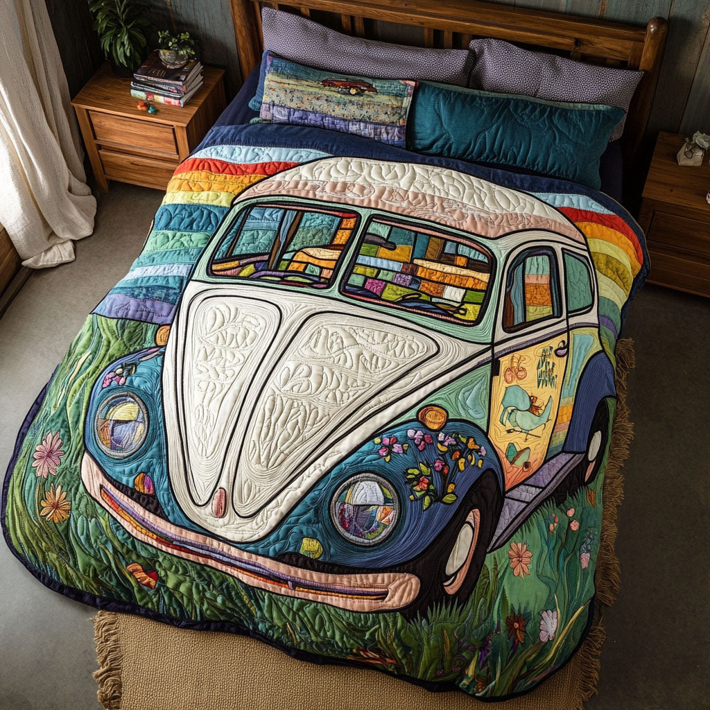 Patchwork Bug 3-Piece Quilted Bedding Set NCU0PT5317 – Vantique