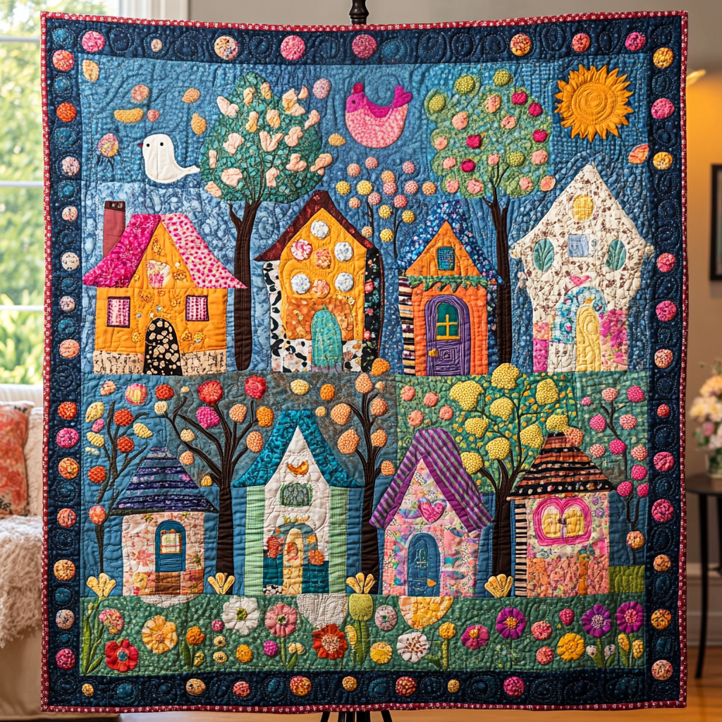 Patchwork Village Quilted Blanket NCU0VH3706 – Vantique
