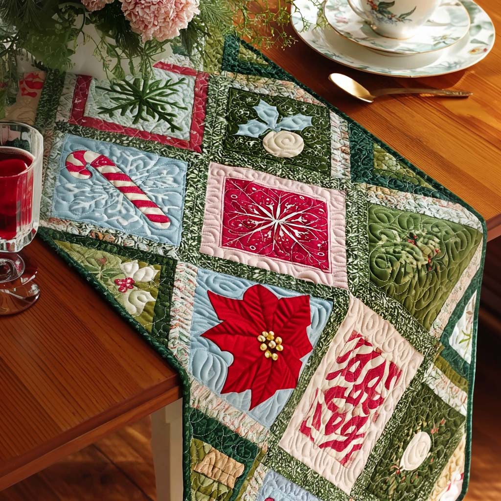 Peppermint Twist Quilted Table Runner NCU0PT9546 – Vantique
