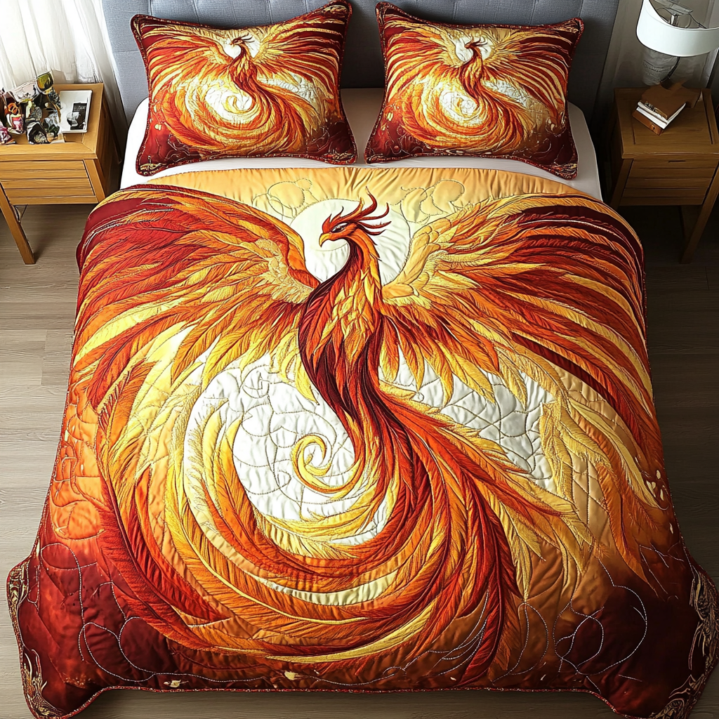 Phoenix Rising 3-Piece Quilted Bedding Set NCU0VL1538 – Vantique