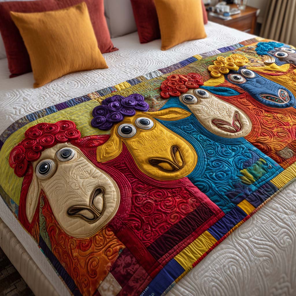 Playful Flock Quilted Bed Runner NCU0NT10552 – Vantique