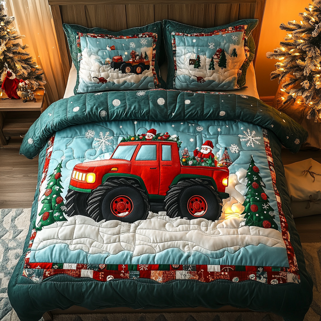 Polar Express Truck 3-Piece Quilted Bedding Set NCU0TL2263 – Vantique