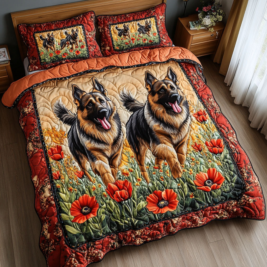 Poppy Playmates 3-Piece Quilted Bedding Set NCU0NT5349 – Vantique