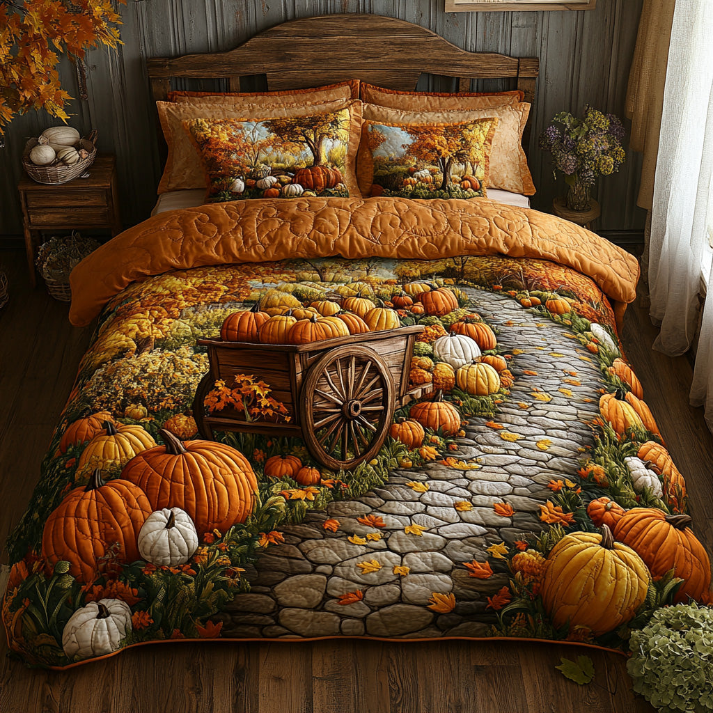 Pumpkin Grove 3-Piece Quilted Bedding Set NCU0DV7228 – Vantique