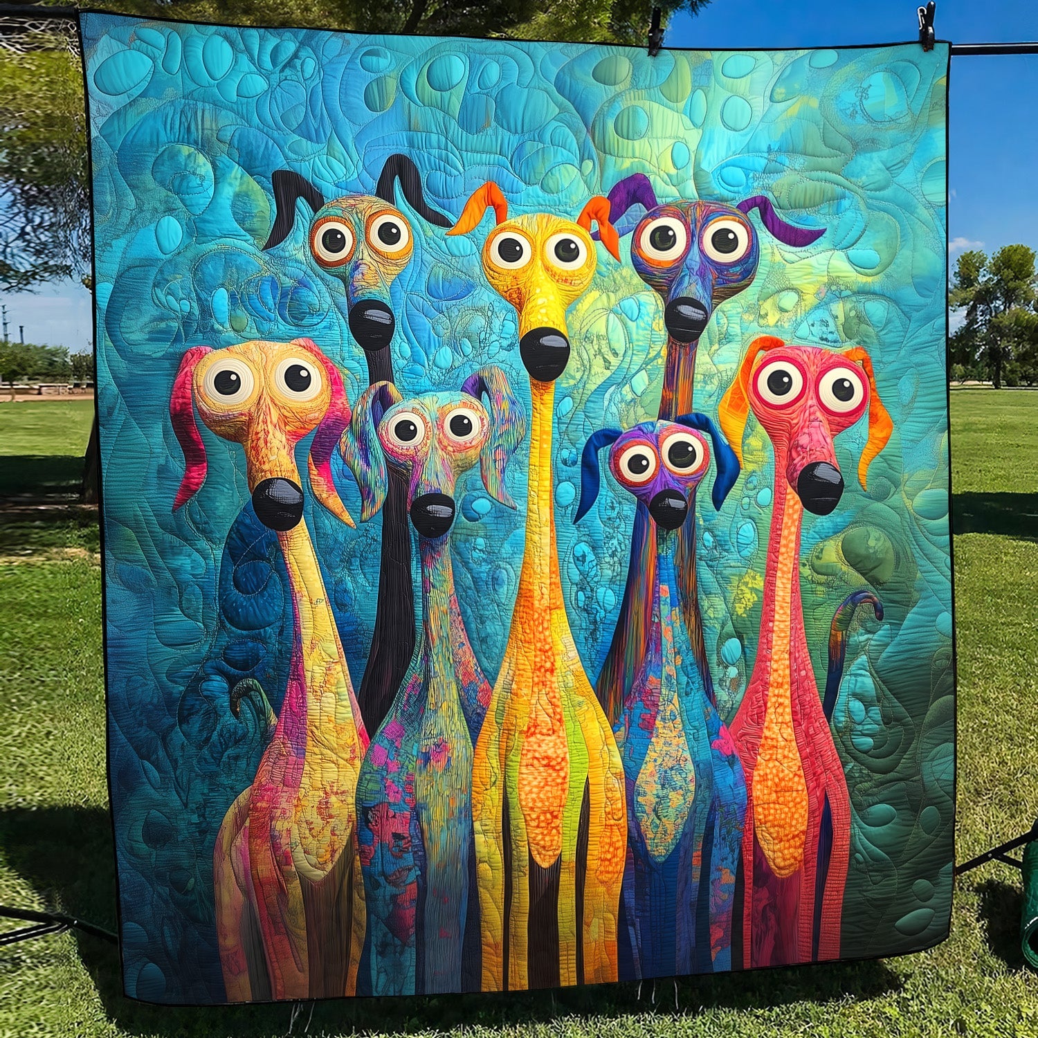 Pup Parade Quilted Blanket NCU0PT1955 – Vantique