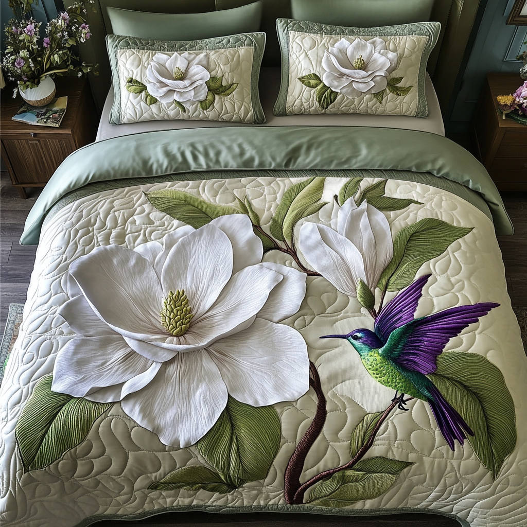 Pure Magnolia 3-Piece Quilted Bedding Set NCU0VH2794 – Vantique