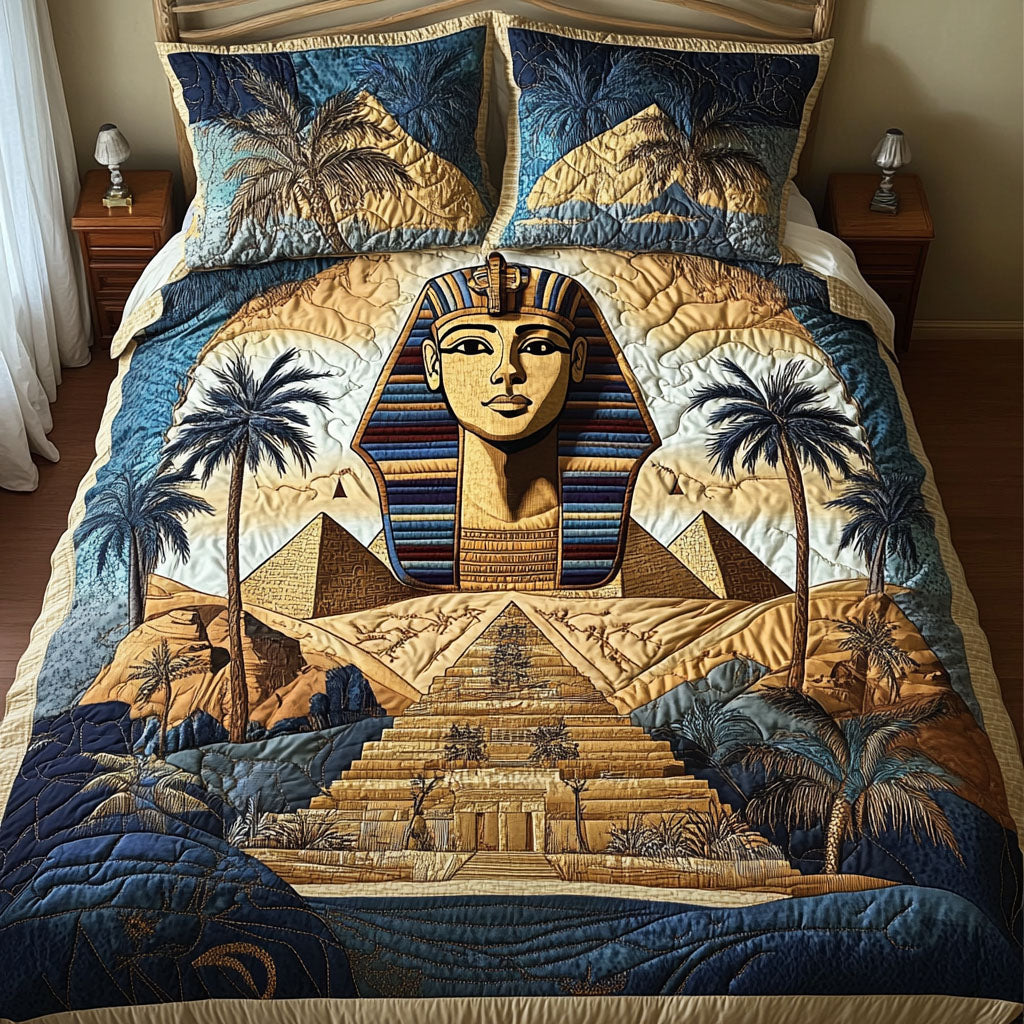 Pyramid Majesty 3-Piece Quilted Bedding Set NCU0NT2949 – Vantique