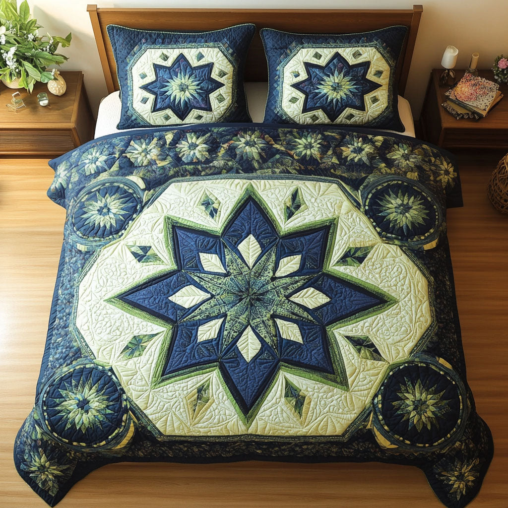 Radiant Barn Star 3-Piece Quilted Bedding Set NCU0PT6845 – Vantique