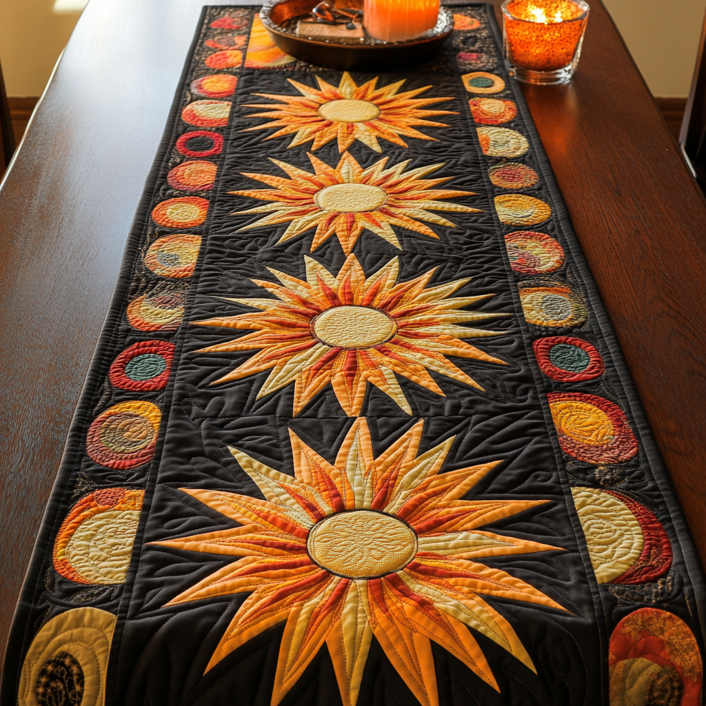 Radiant Bloom Quilted Table Runner NCU0VH5791 – Vantique