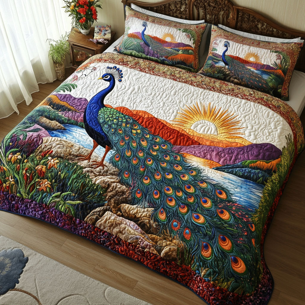 Radiant Feathered Horizon 3-Piece Quilted Bedding Set NCU0PT5945 – Vantique