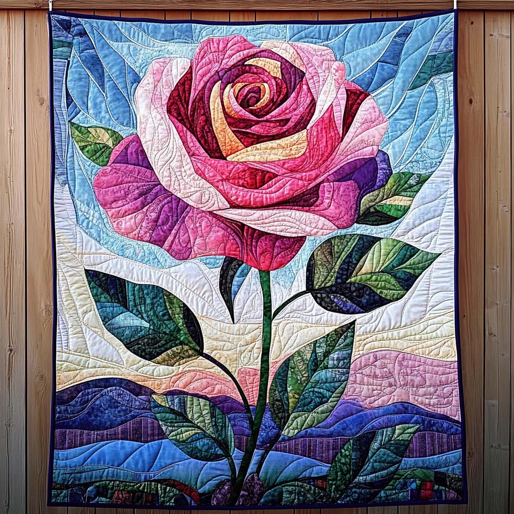Radiant Rose Art Quilt Hanging NCU0NT847 – Vantique
