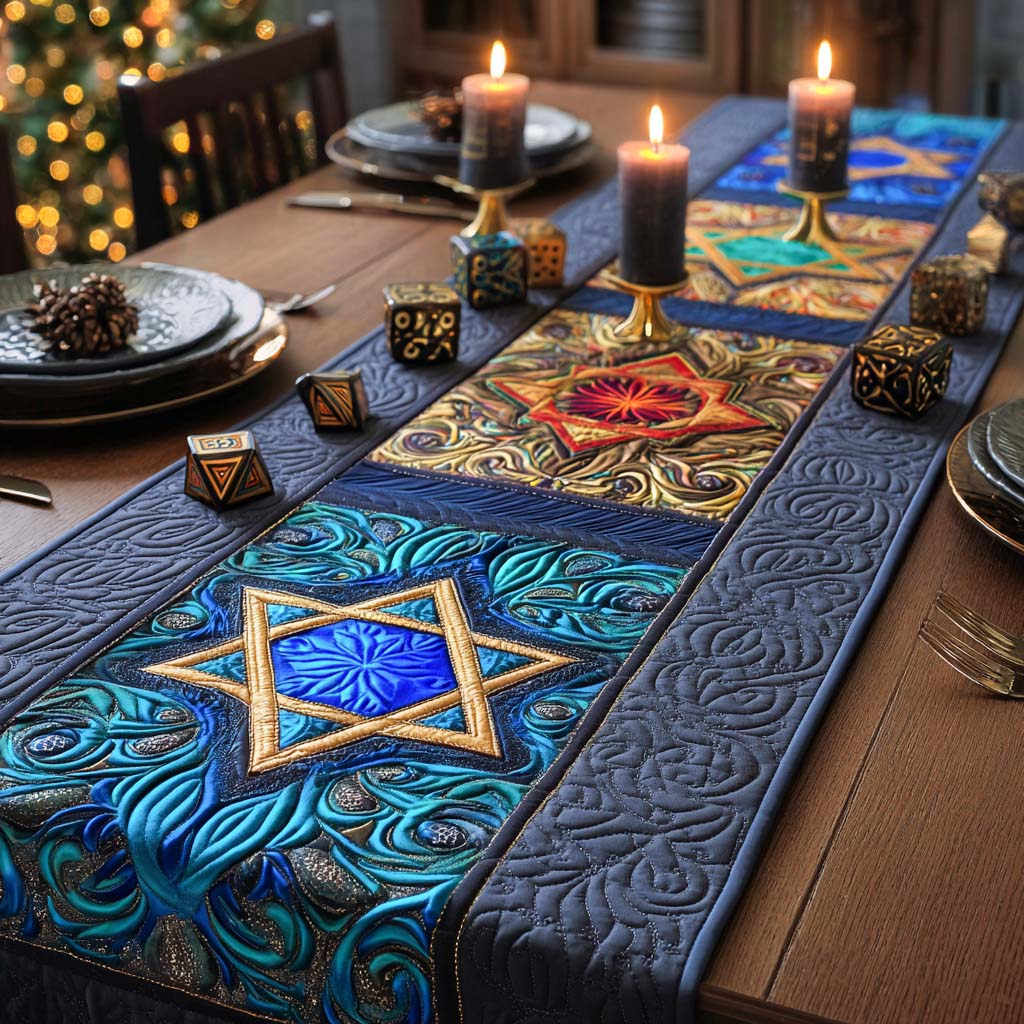 Radiant Star Celebration Quilted Table Runner NCU0XD973 – Vantique
