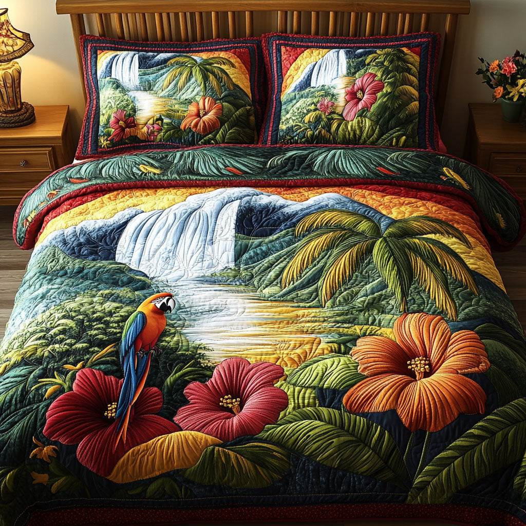 Rainforest Repose 3-Piece Quilted Bedding Set NCU0PT4730 – Vantique