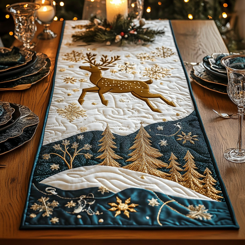 Reindeer Magic Quilted Table Runner NCU0VH1270 – Vantique