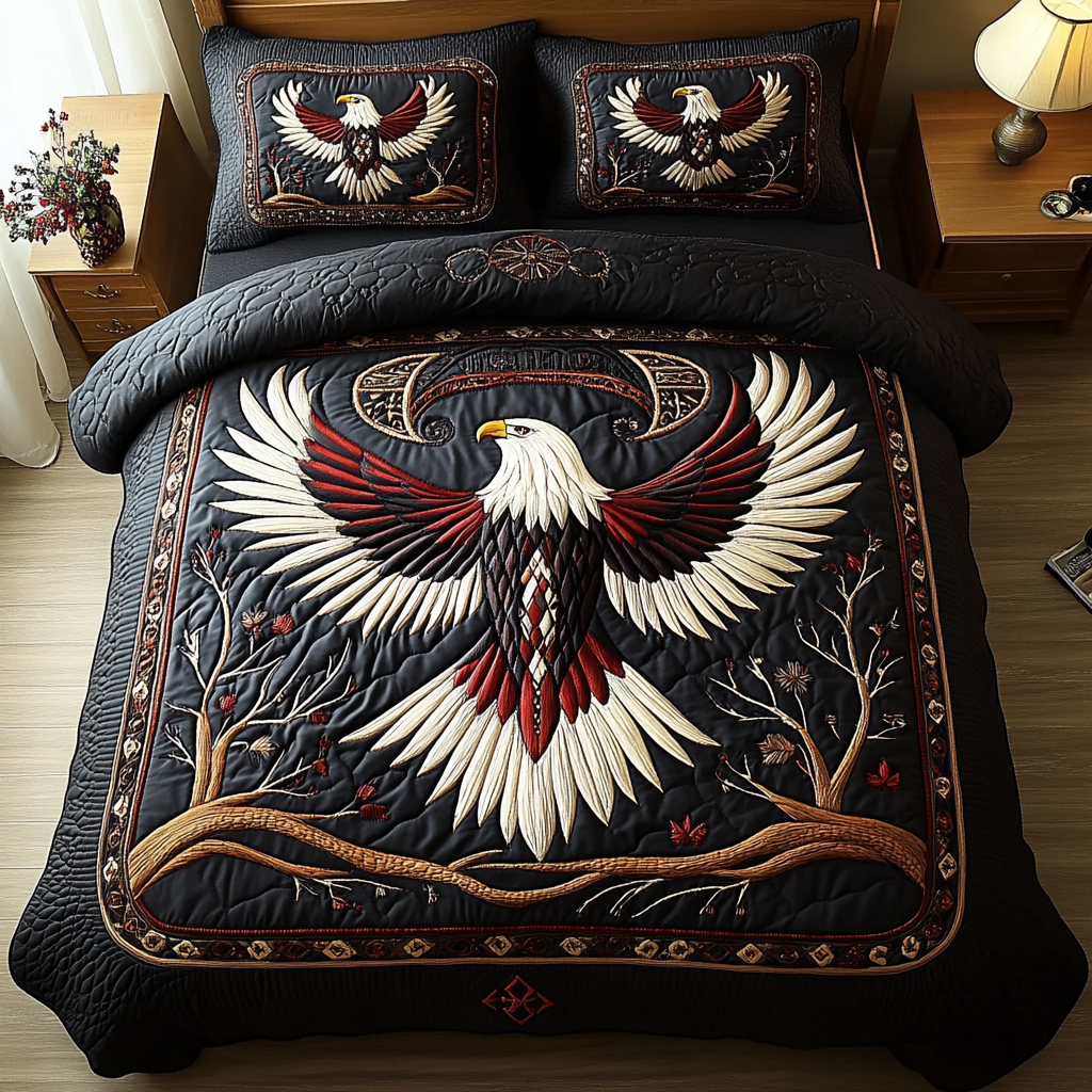 Rising Eagle 3-Piece Quilted Bedding Set NCU0DK9215 – Vantique