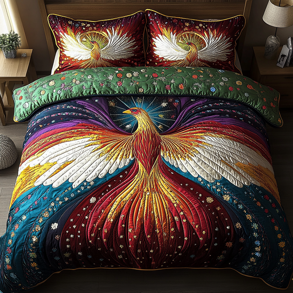 Rising Phoenix 3-Piece Quilted Bedding Set NCU0VL1531 – Vantique