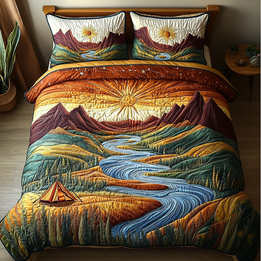 River Dream 3-Piece Quilted Bedding Set NCU0DK5516 – Vantique