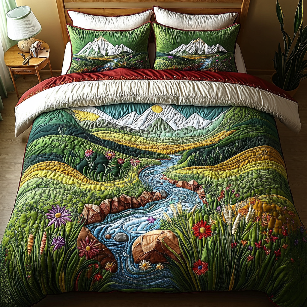 River Path 3-Piece Quilted Bedding Set NCU0DK6140 – Vantique