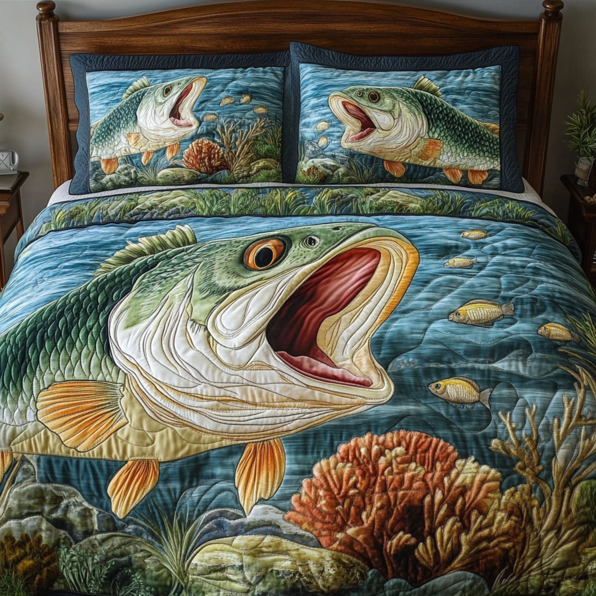 River Ruler 3-Piece Quilted Bedding Set NCU0PT6901 – Vantique