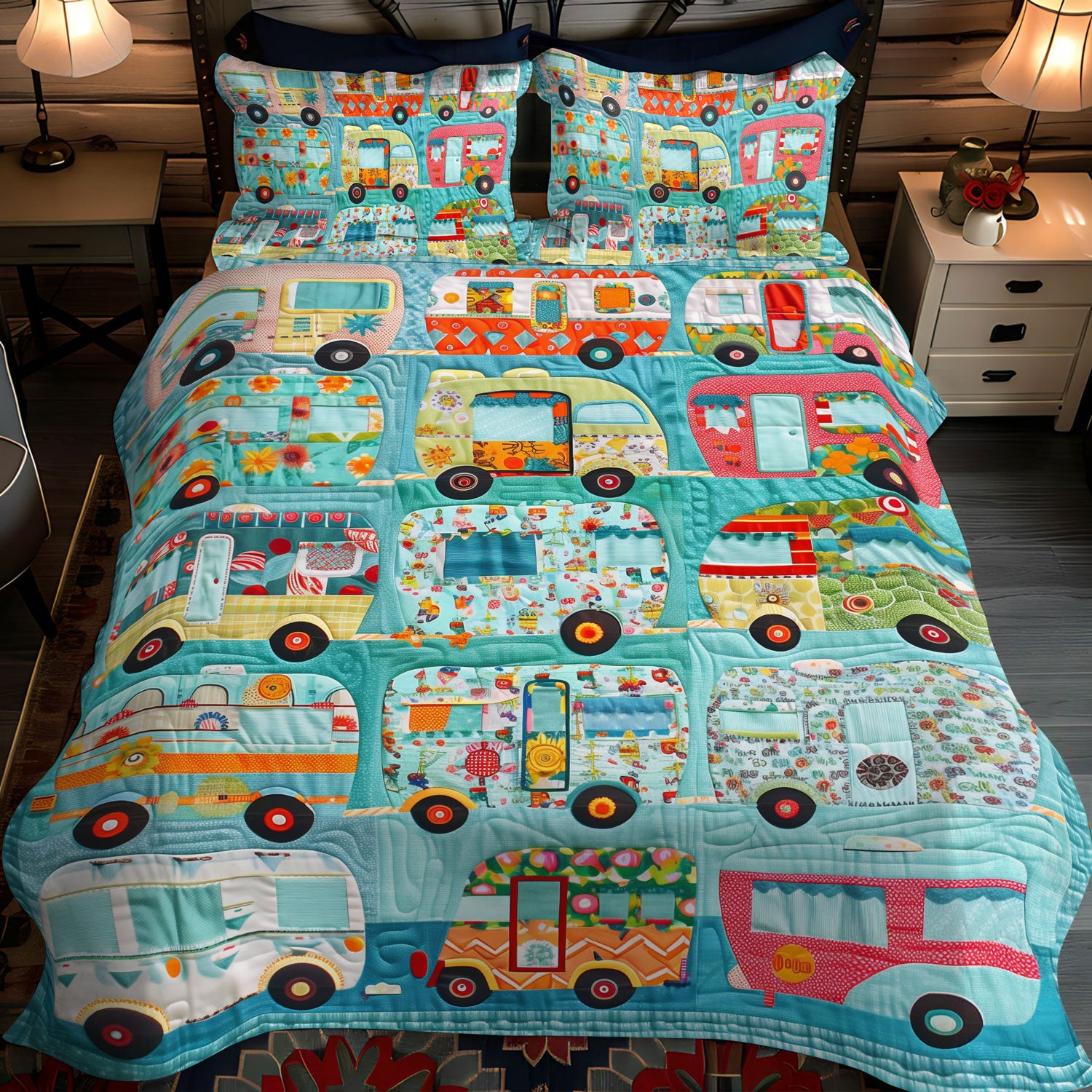 Road Trip Vibes 3-Piece Quilted Bedding Set NCU0LL026 – Vantique