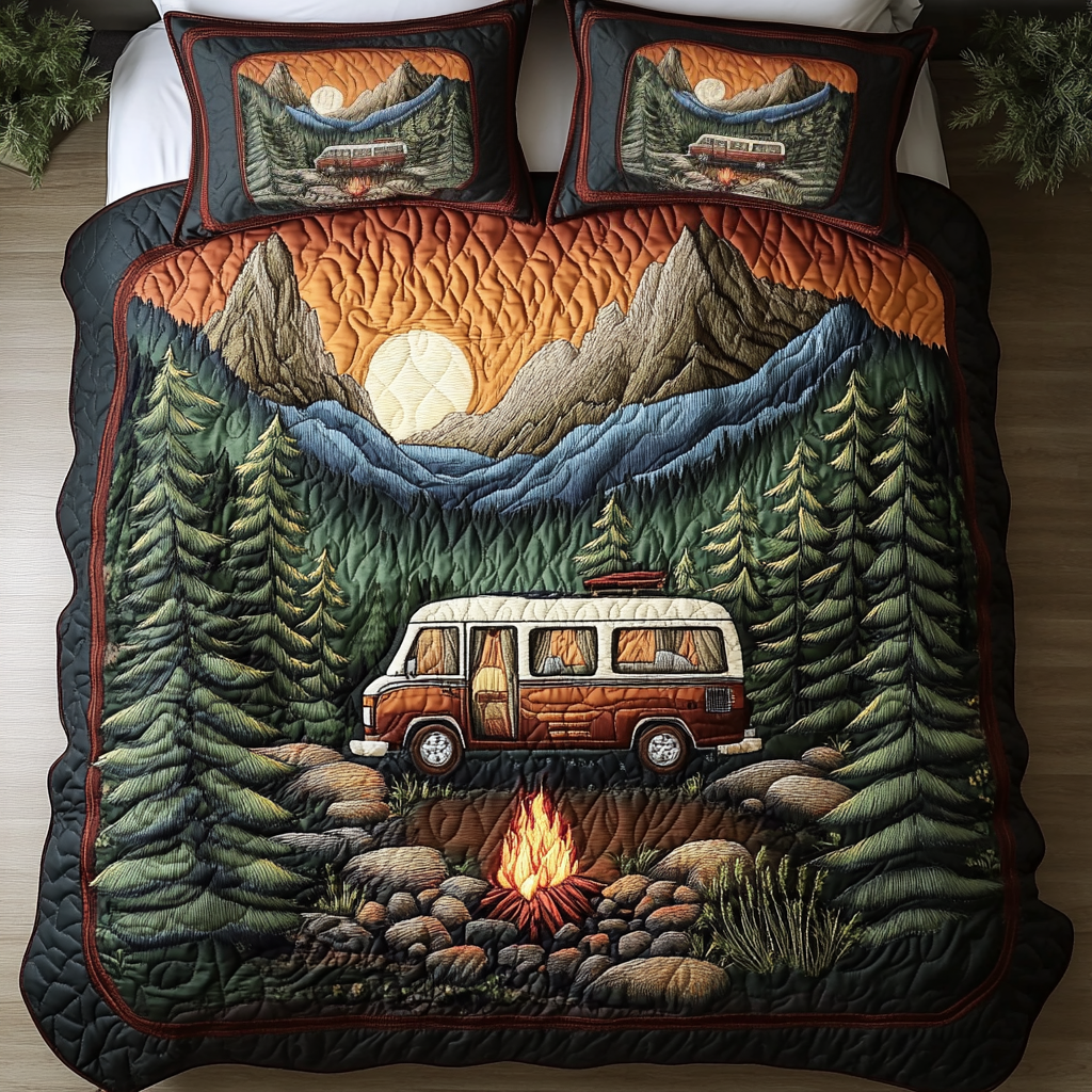 Road Trip 3-Piece Quilted Bedding Set NCU0DK6997 – Vantique