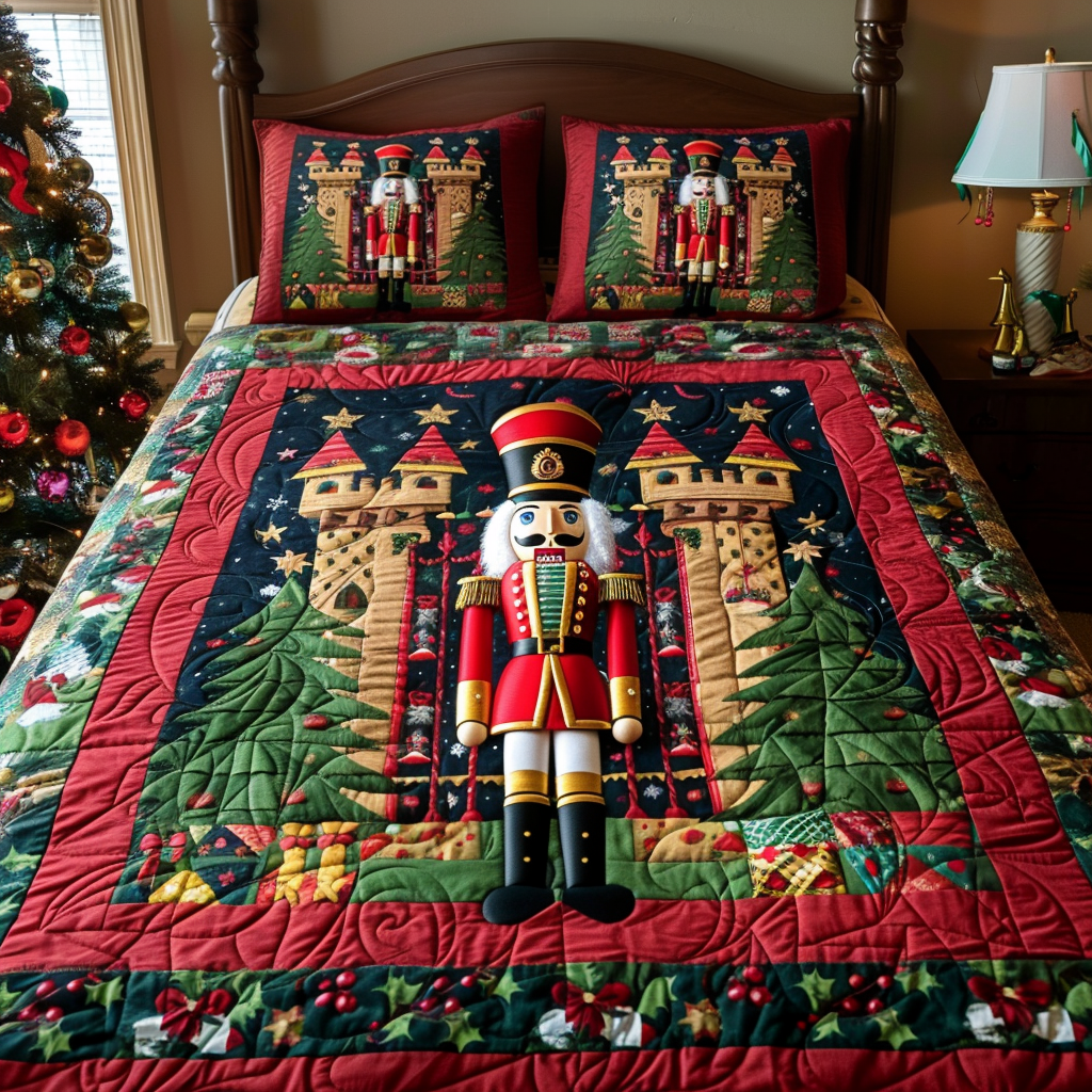 Royal Nutcracker Charm 3-Piece Quilted Bedding Set NCU0DV1750 – Vantique