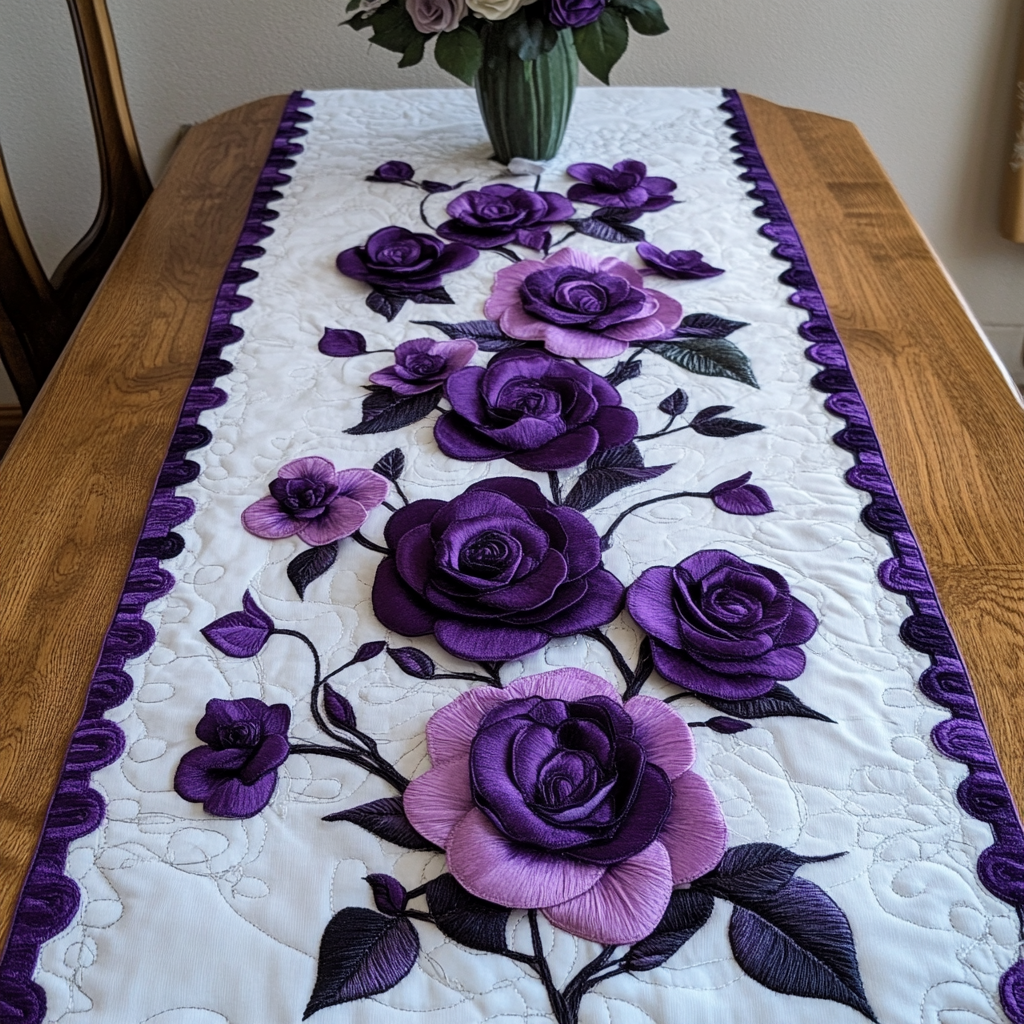 Royal Rose Quilted Table Runner NCU0VL1419 – Vantique