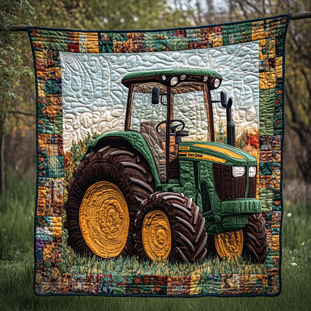 Rural Wheels Quilted Blanket NCU0DV4417 – Vantique