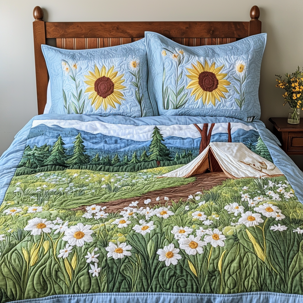 Rustic Camping 3-Piece Quilted Bedding Set NCU0VH4046 – Vantique
