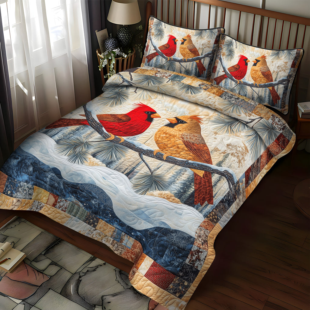 Rustic Cardinal 3-Piece Quilted Bedding Set NCU0TL1504 – Vantique