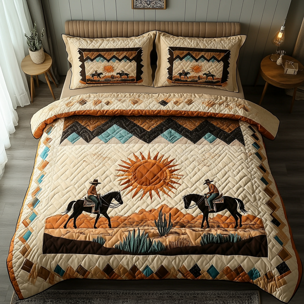 Rustic Spirit 3-Piece Quilted Bedding Set NCU0VH2265 – Vantique