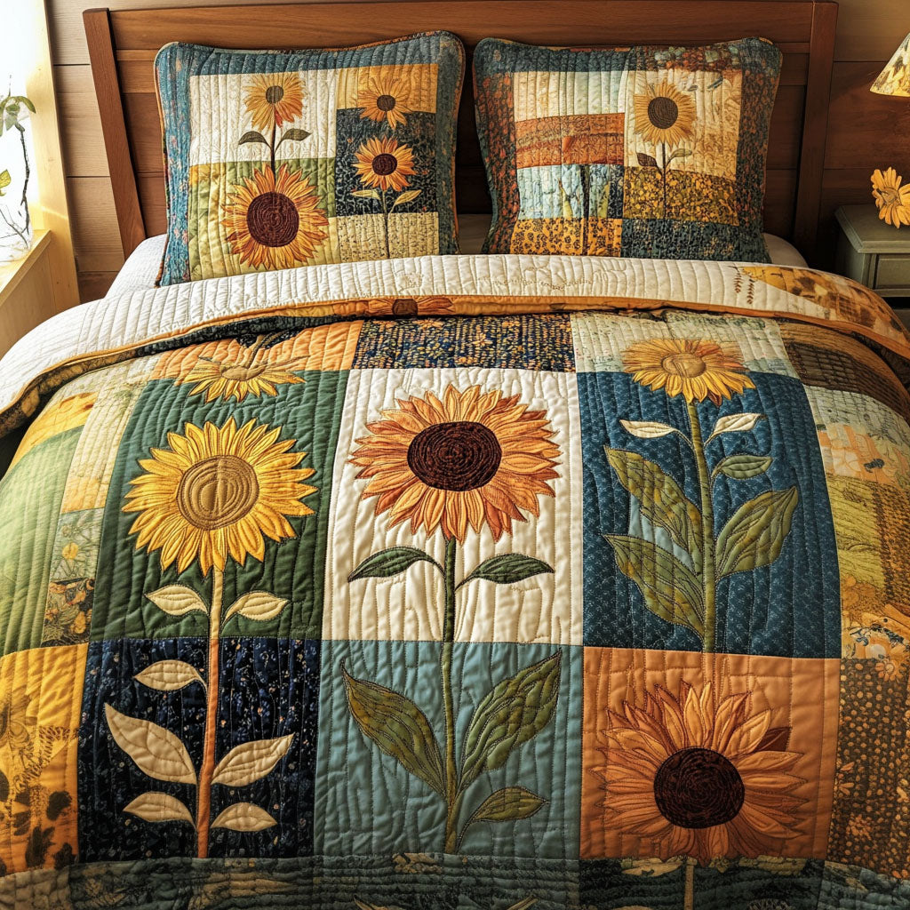 Rustic Sun 3-Piece Quilted Bedding Set NCU0NT5124 – Vantique