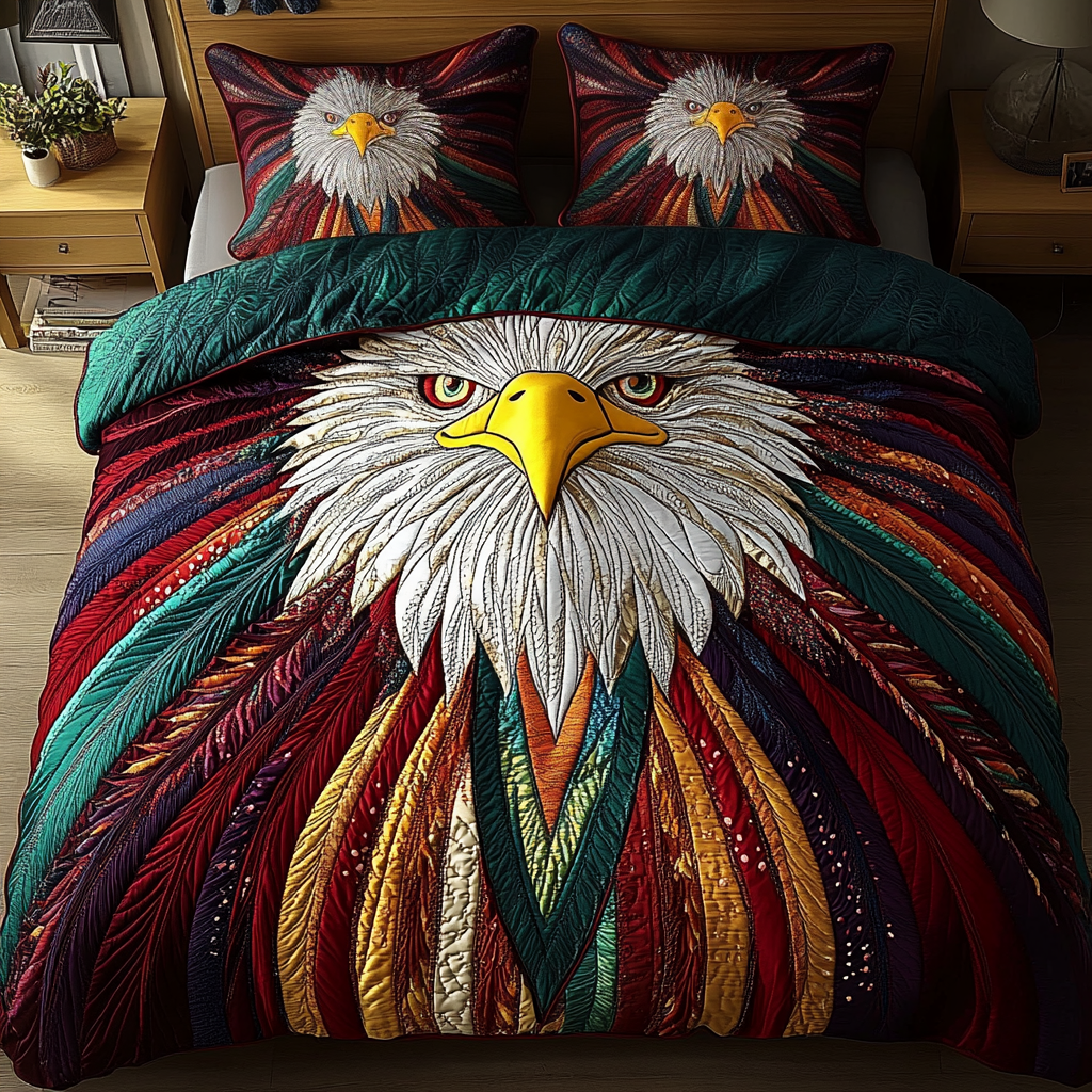Sacred Eagle 3-Piece Quilted Bedding Set NCU0DK3641 – Vantique